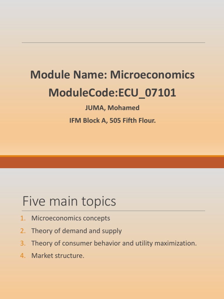An Introduction to Microeconomics: Key Concepts and Theories | PDF ...