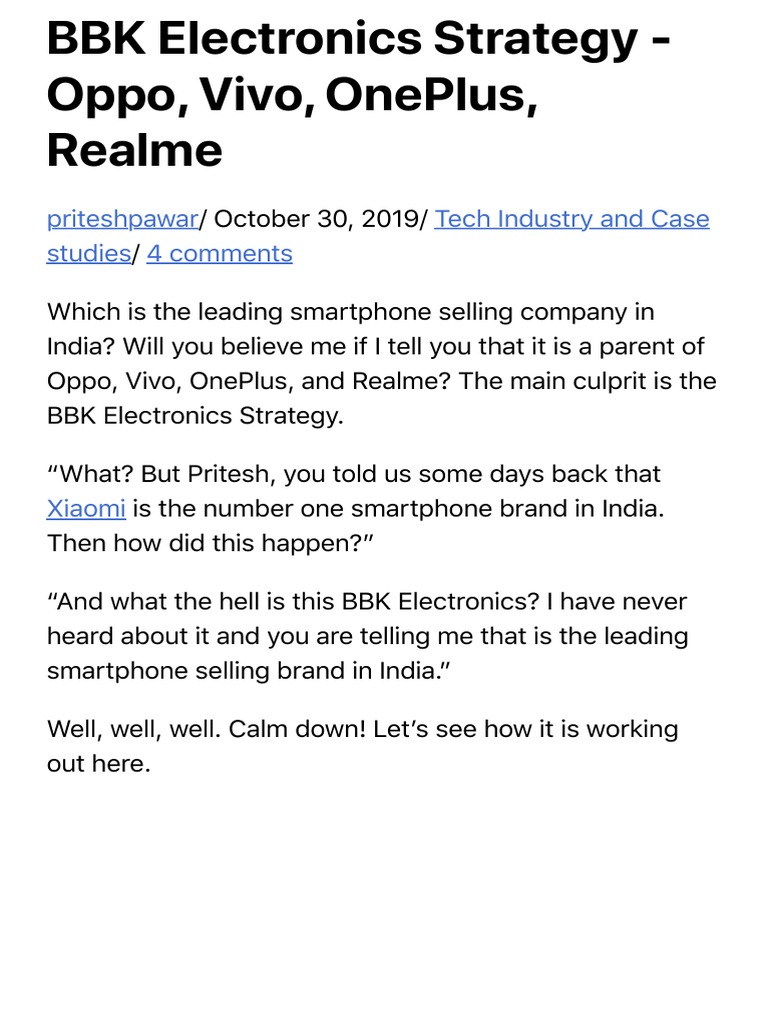 BBK Electronics: Brands and Strategies | PDF | Mobile Phones | Mobile ...