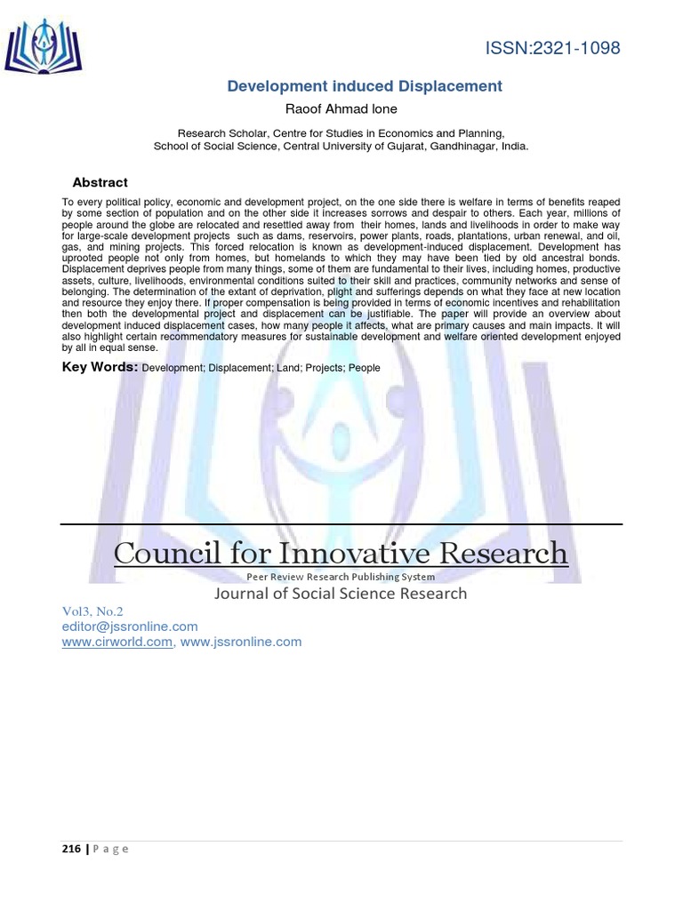 Development Induced Displacement PDF | PDF | Economic Development | Dam