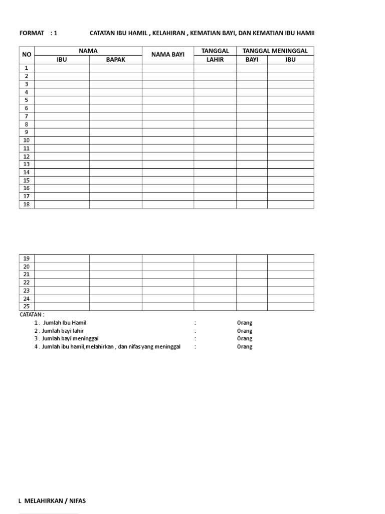 Format Buku Posyandu | PDF