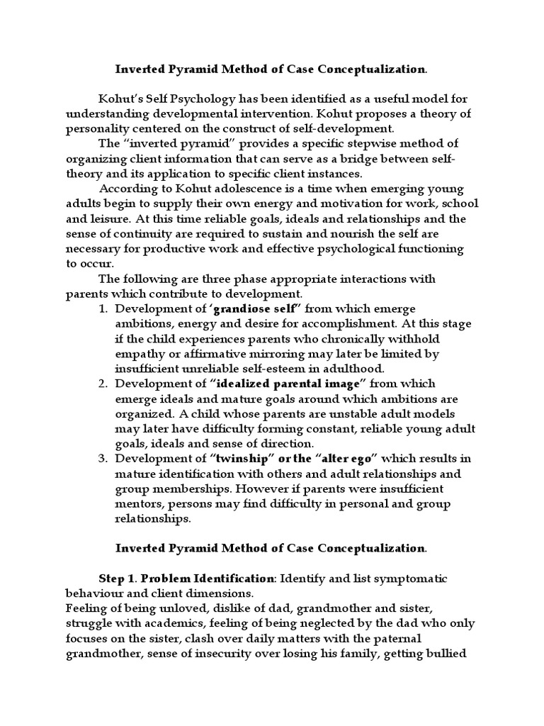 Inverted Pyramid Method and Case Conceptulization | PDF | Psychology ...