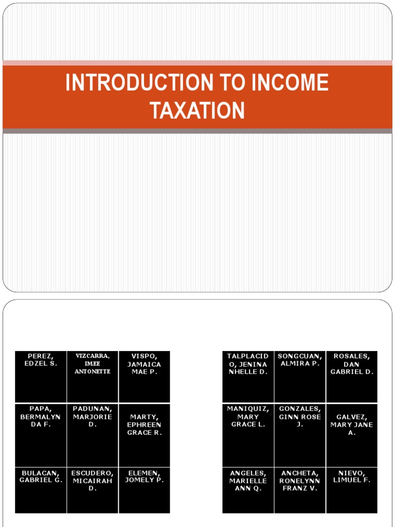 Overview of Income Taxation Concepts | PDF | Gross Income | Trust Law