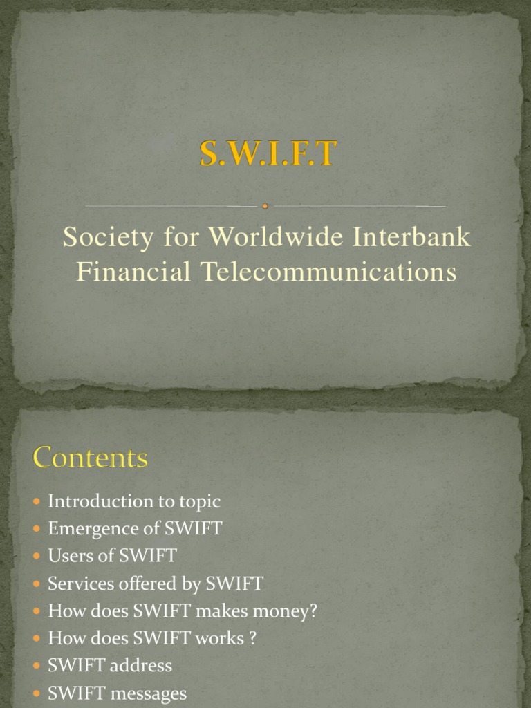 SWIFT | PDF | Banking | Banks