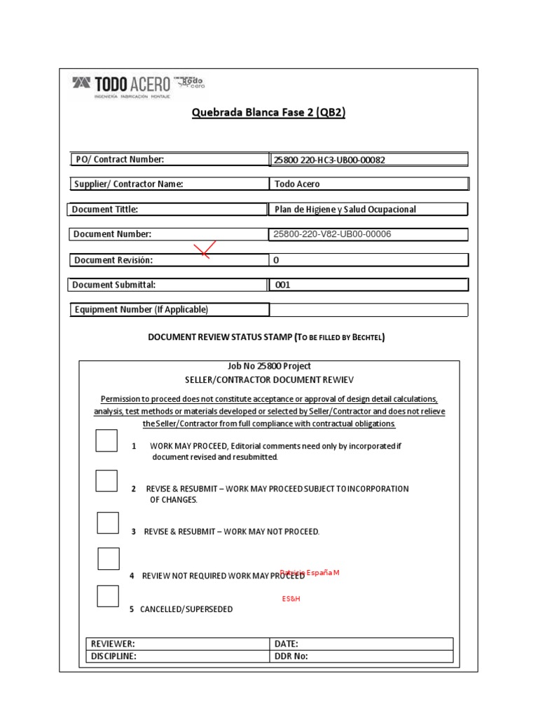 MSSO-8013-03 Rev.0 Plan de Higiene y Salud Ocupacional Corregido.. | PDF | Seguridad y salud ...