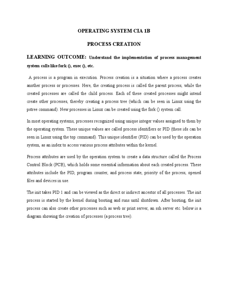 Process Creation and Termination in OS | PDF | Scheduling (Computing ...