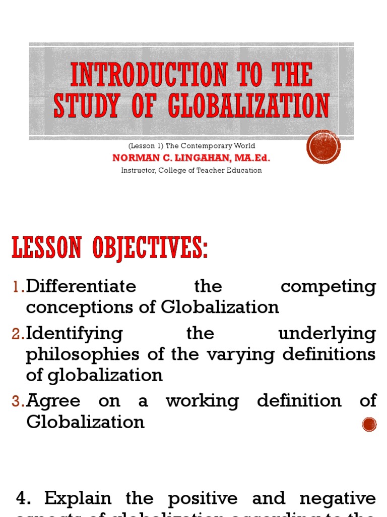 Introduction To The Study of Globalization | PDF | Market (Economics ...