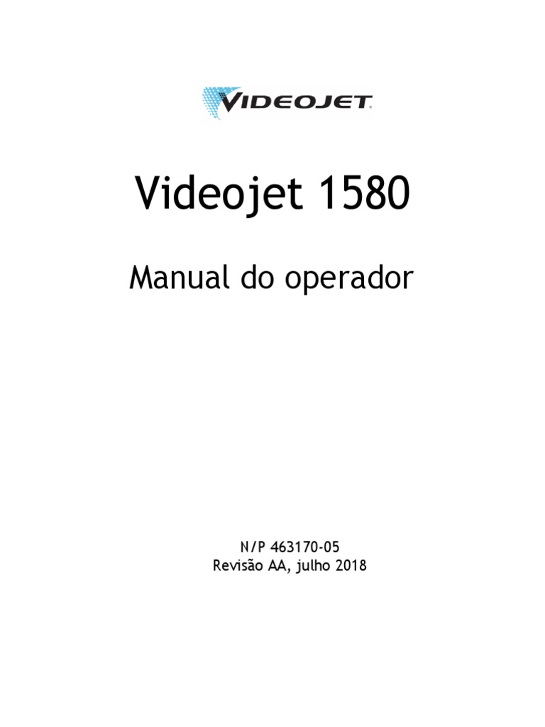 463170-05 AA - Videojet 1580 Manual Do Operador | PDF | Impressora ...