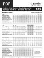 X10 Bus Timetable: Basildon to Stansted | PDF