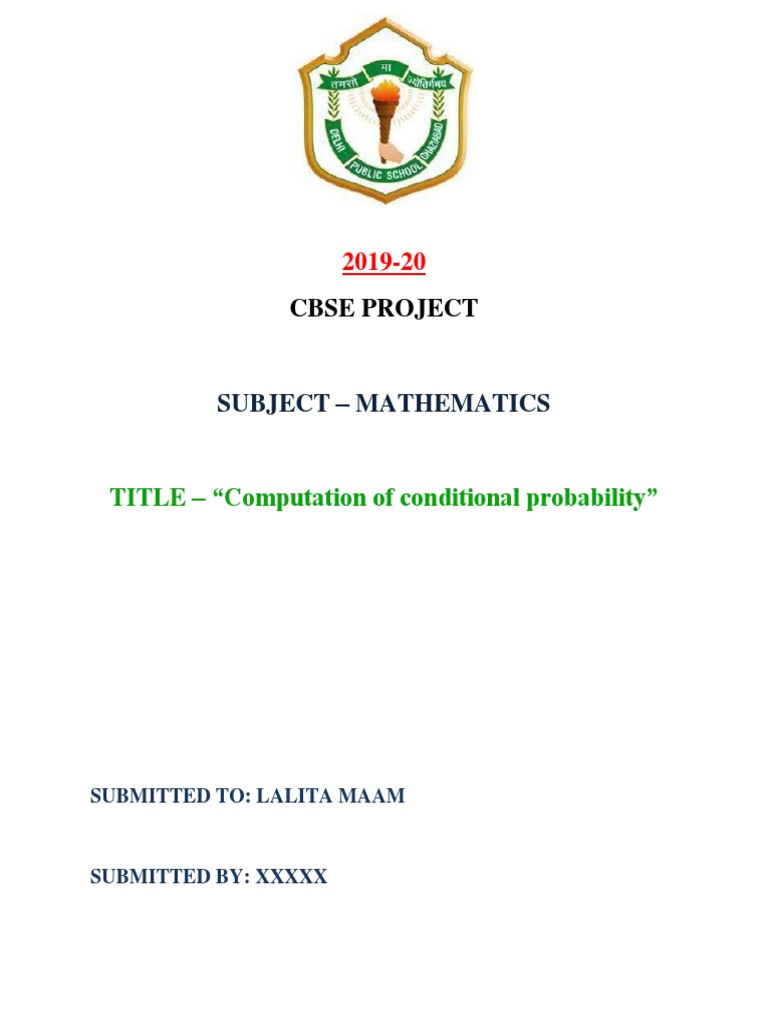 Maths Project | PDF | Probability | Scientific Method