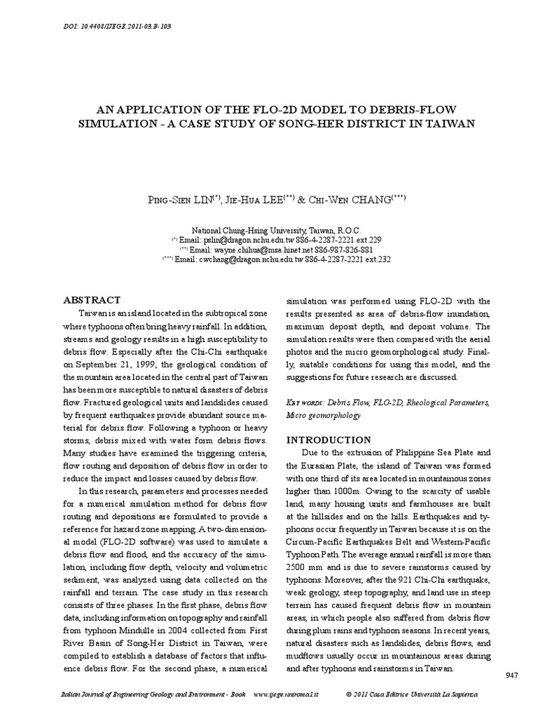 An Application of The Flo-2d Model To Debris-Flow PDF | PDF | Landslide ...