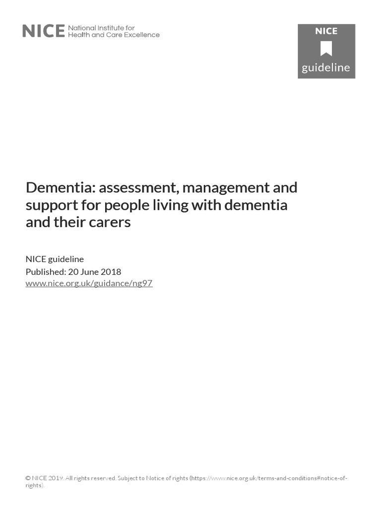 Dementia Assessment Management and Support For People Living With ...
