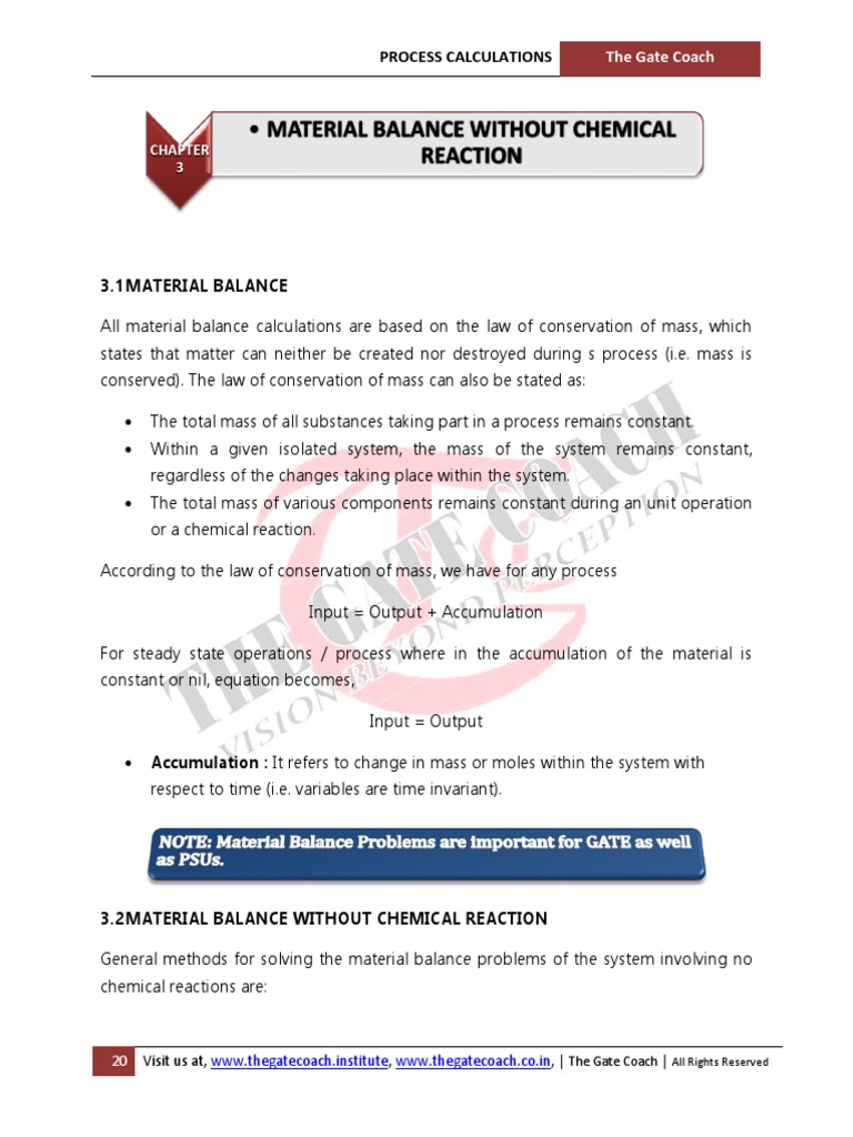 Material Balance Without Reaction | PDF | Crystallization | Distillation