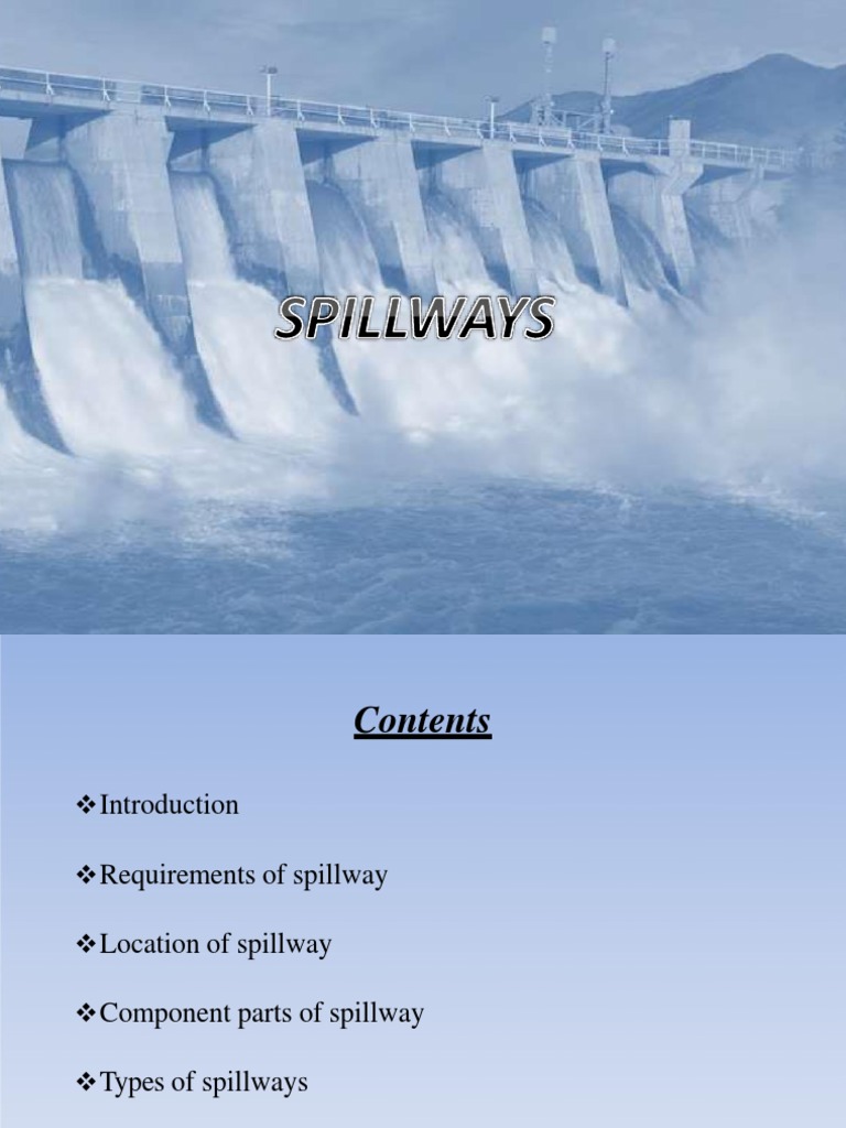 Spillwaysfinalppt 180319085104 | PDF | Spillway | Dam
