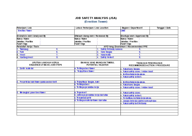 JSA Erection Tower | PDF