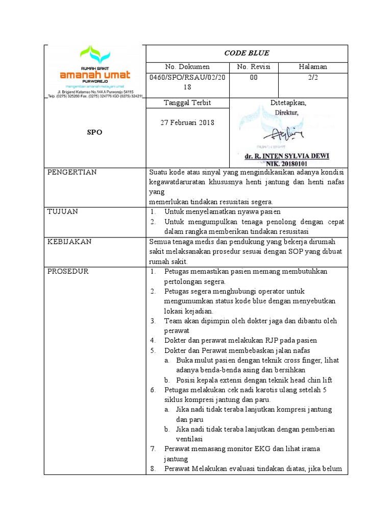 Sop Kode Blue | PDF