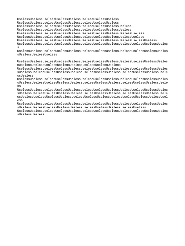 Useless | PDF