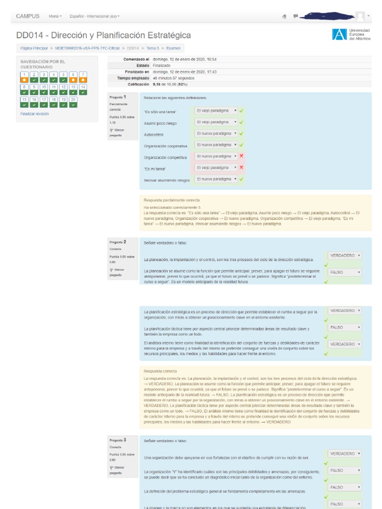 Examen - Dirección y Planificación Estrategica | PDF
