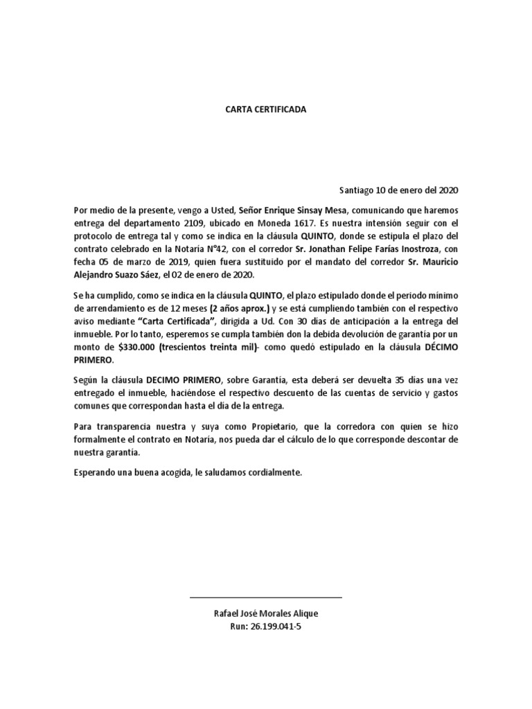 Carta Certificada | PDF