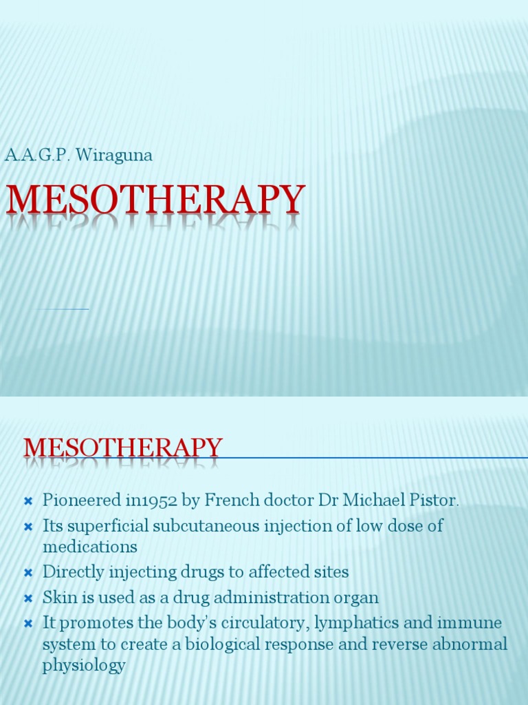 MESOTHERAPY | PDF | Injection (Medicine) | Fat
