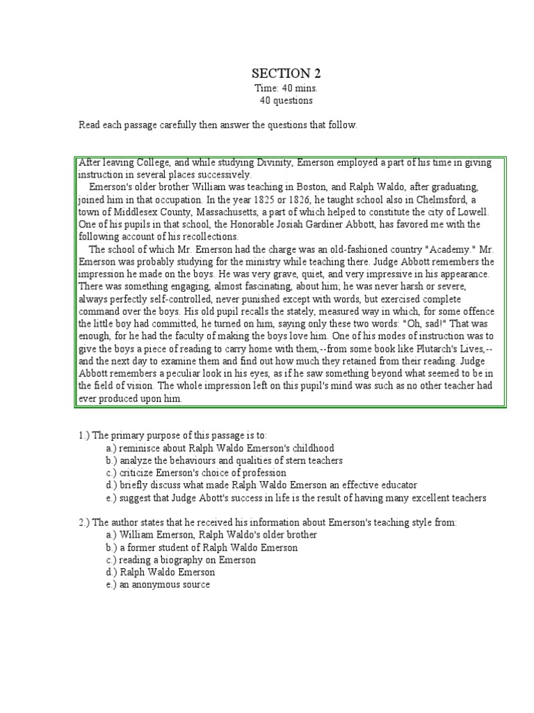 SSAT Upper-Level Practice Test | PDF | Cloud | Sky