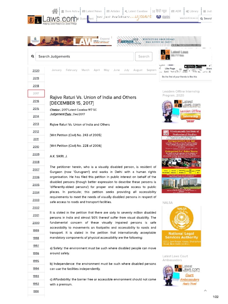 12-6 Rajive Raturi vs. Union of India and Others (DECEMBER 15, 2017) | PDF