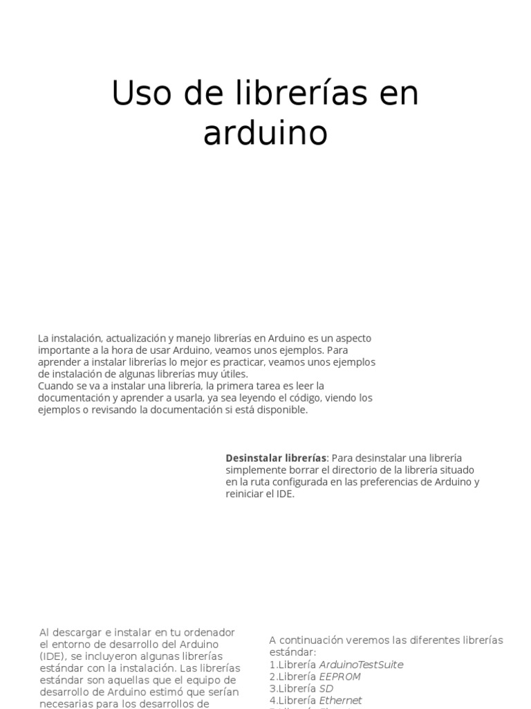 Uso de Librerías en Arduino | PDF | Biblioteca (informática) | Arduino
