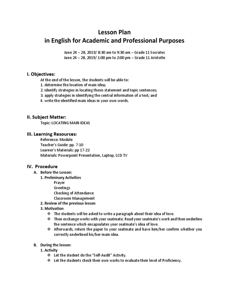 Eapp DLP | PDF | Thesis | Paragraph