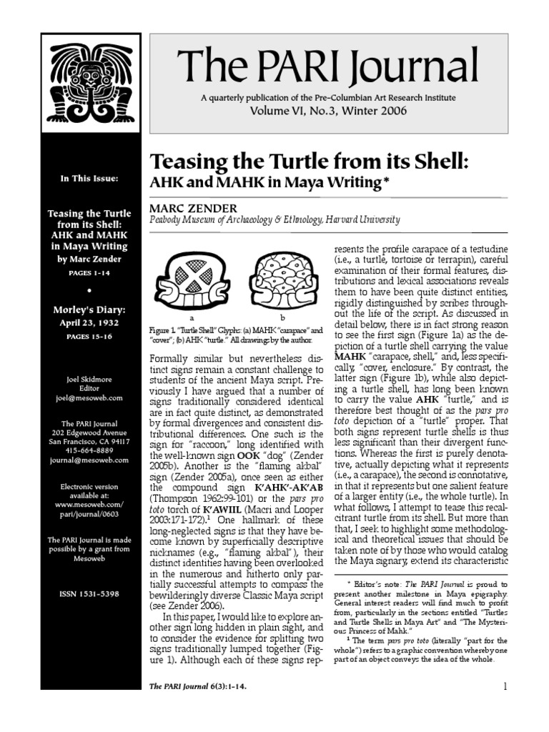 Teasing The Turtle From Its Shell: AHK and MAHK in Maya Writing, by ...