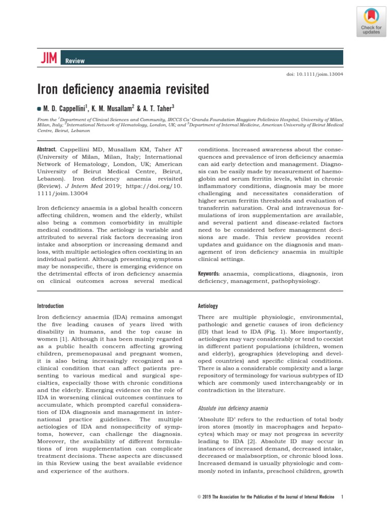 Anemia Ferropenica Rev2019 | PDF | Anemia | Inflammation