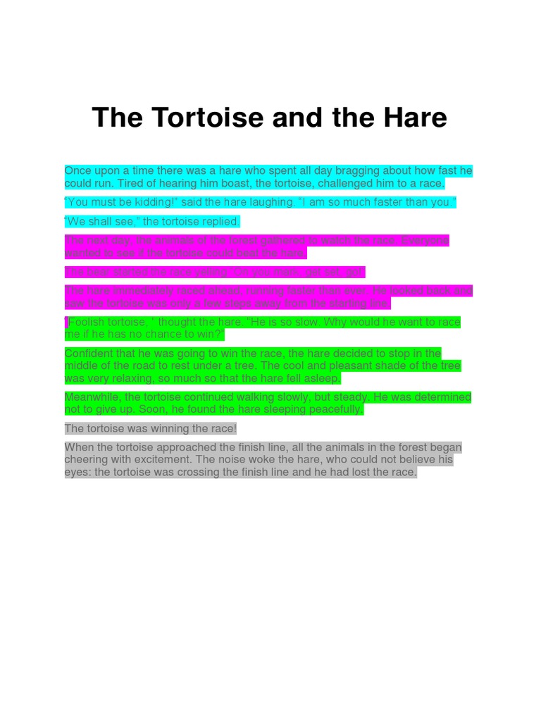 The Tortoise and The Hare | PDF