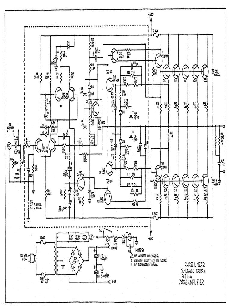 Phase Linear 700b Power Amplifier Schematic PDF | PDF