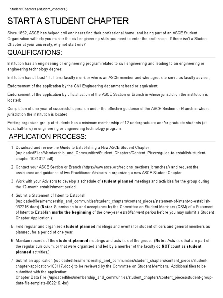 001.start A Student Chapter - ASCE | PDF | Students | World Wide Web