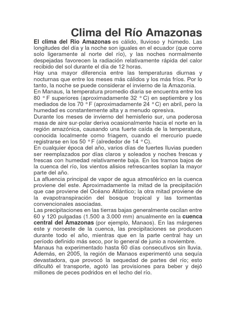 Clima Amazonas | PDF | Sequía | Clima