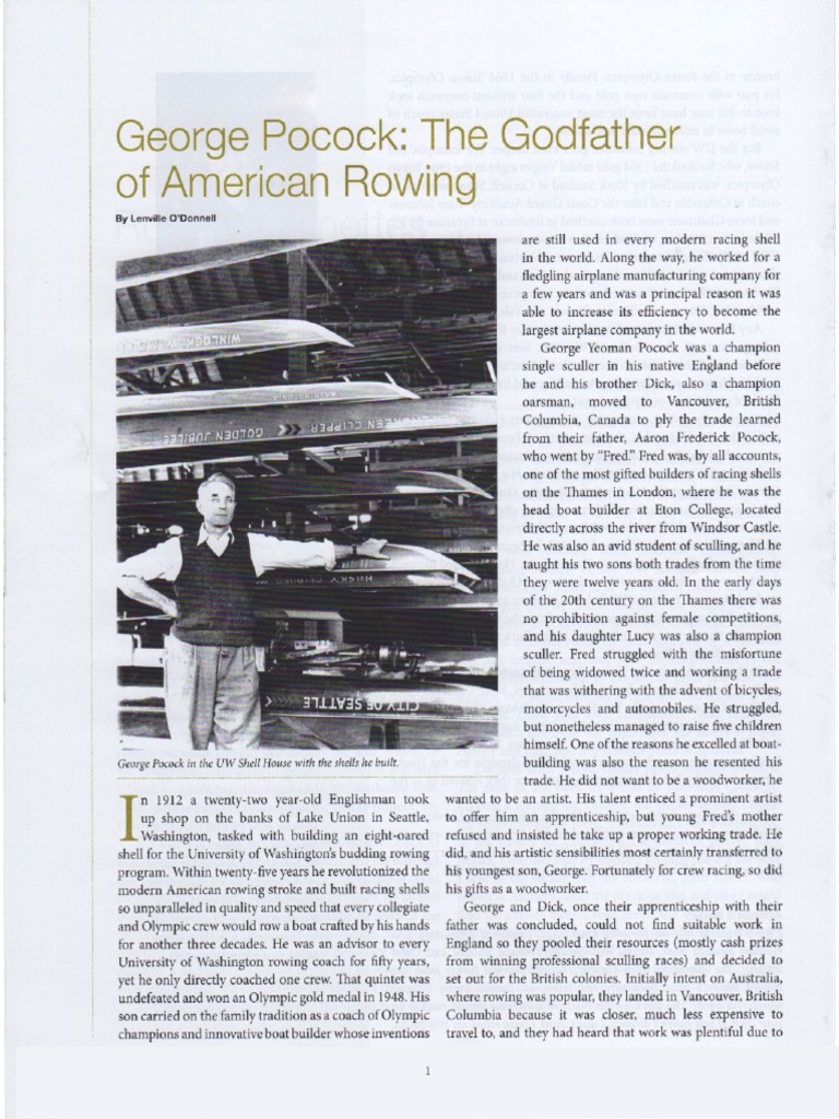 George Pocock: The Godfather of American Rowing