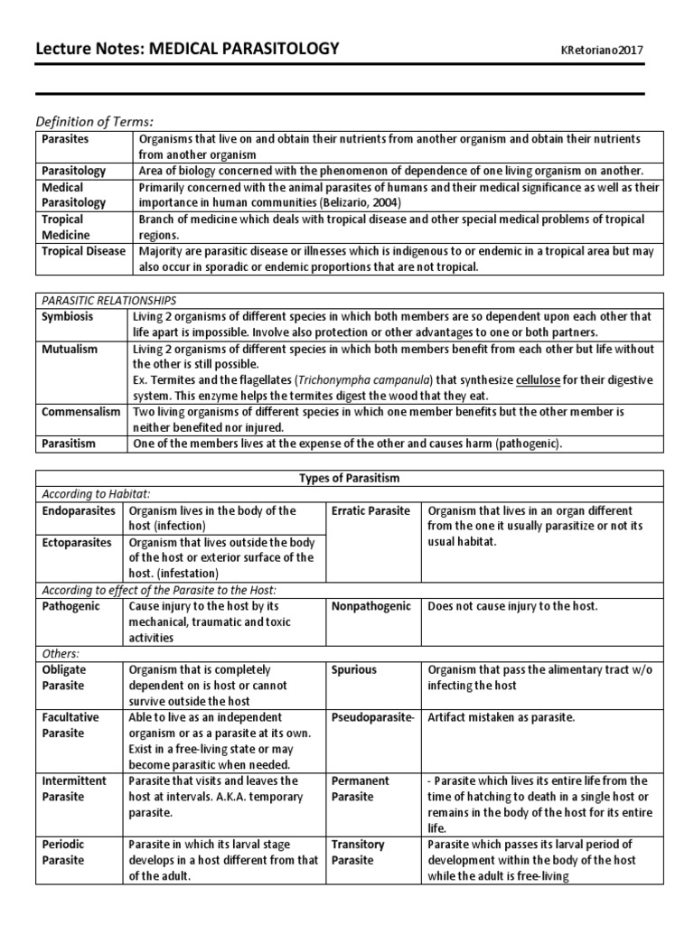 Medical Parasitology: A Comprehensive Overview of Parasitic ...