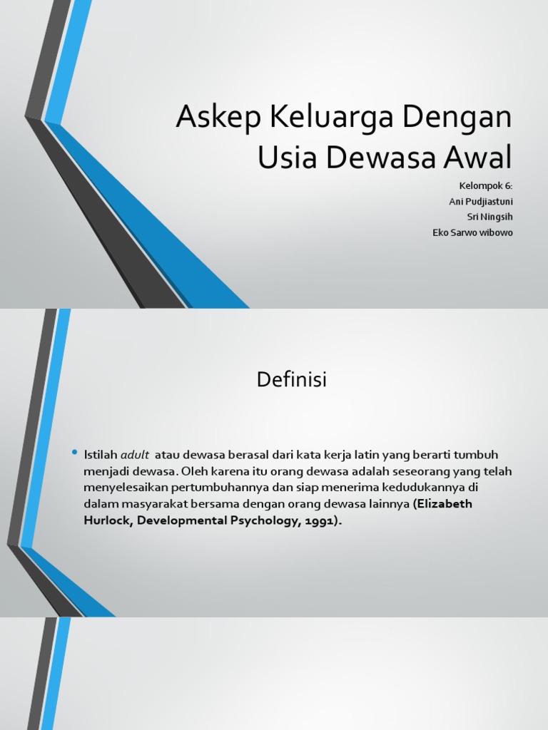Askep Keluarga Dengan Usia Dewasa Awal | PDF | Pengembangan Diri | Kesehatan Holistik