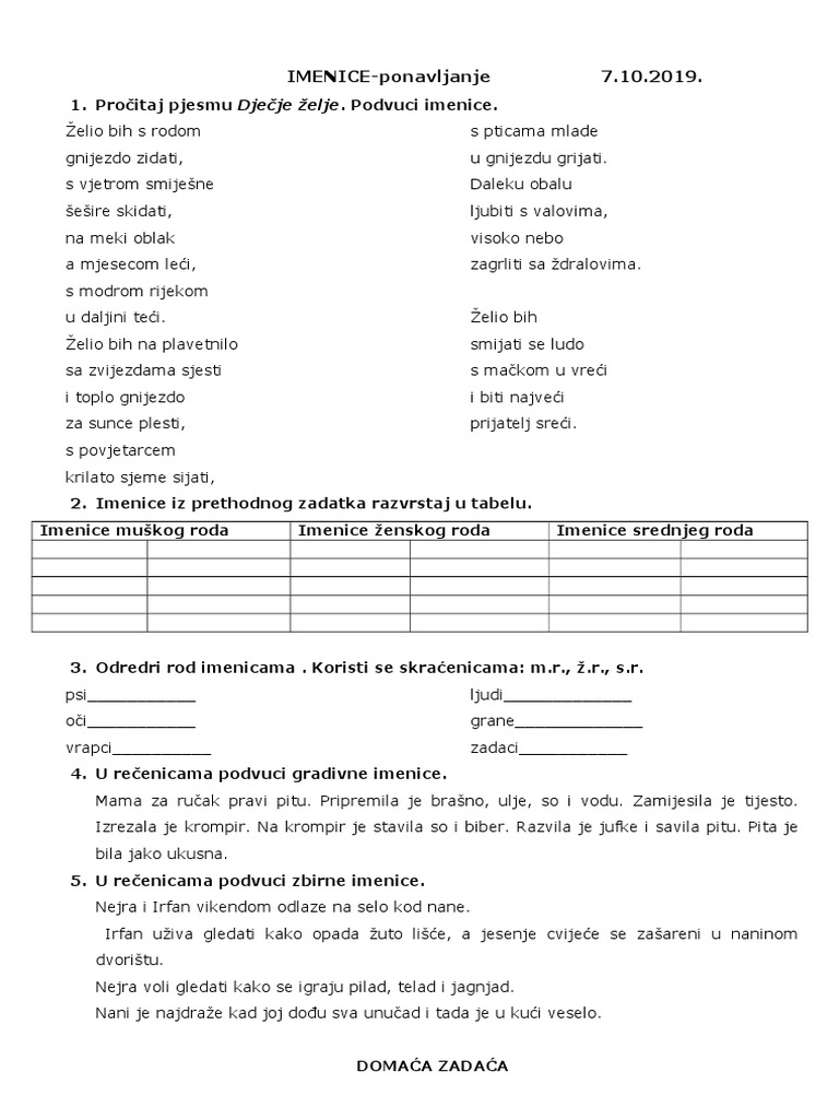 Zbirne I Gradivne Imenice | PDF