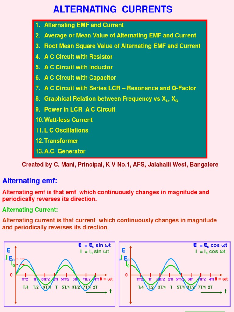 2 Alternating Currents | PDF | Transformer | Electromagnetic Induction