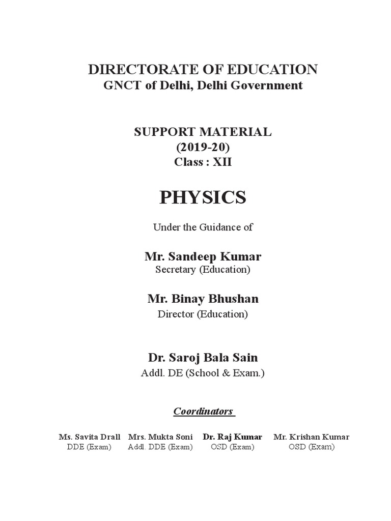 12 SM Physics English 2019 20 | PDF | Capacitor | Electric Field