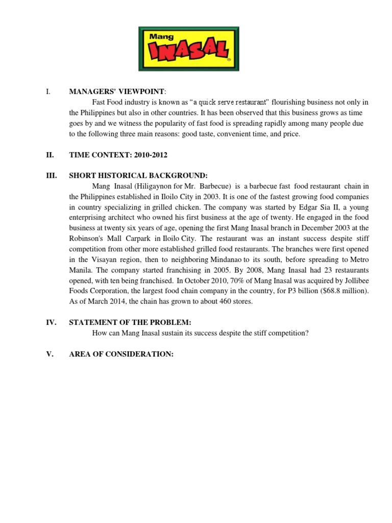 Mang Inasal Case Study | PDF | Marketing | Economies