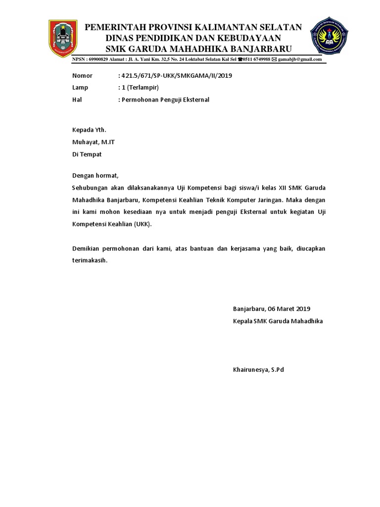 Permohonan Penguji Eksternal | PDF