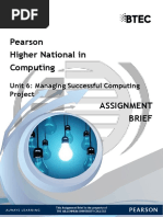 Assignment Brief For HND in Business Unit 6 Managing A Successful ...