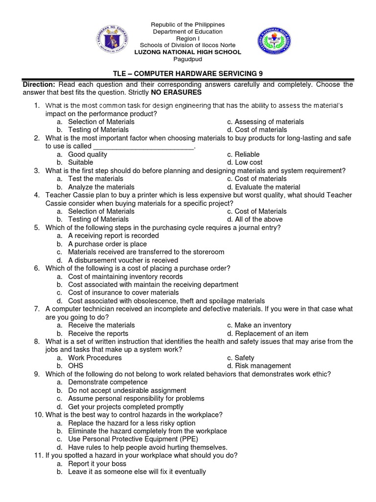 Grade 9 Test | PDF | Computer Hardware | Central Processing Unit