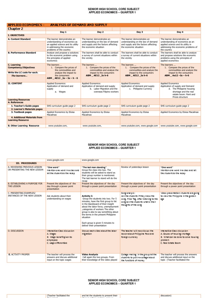 Supply and Demand Lesson Plan Guide | PDF | Economics | Factors Of ...