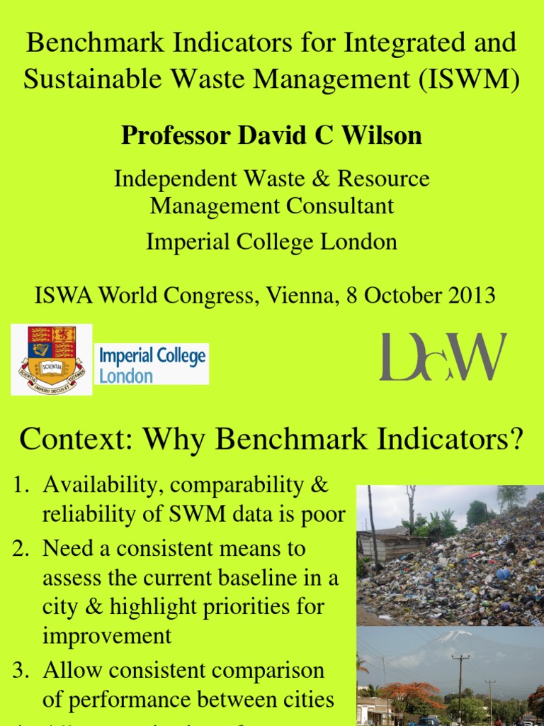 Wilson David Benchmark Indicators Presentation | PDF | Waste Management ...