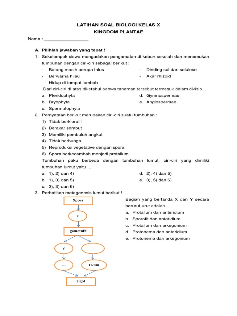 Latihan Soal Biologi Kelas X | PDF