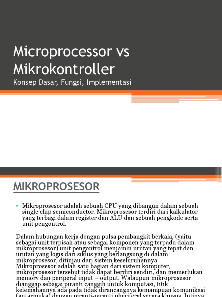 Microprocessor Vs Mikrokontroller | PDF