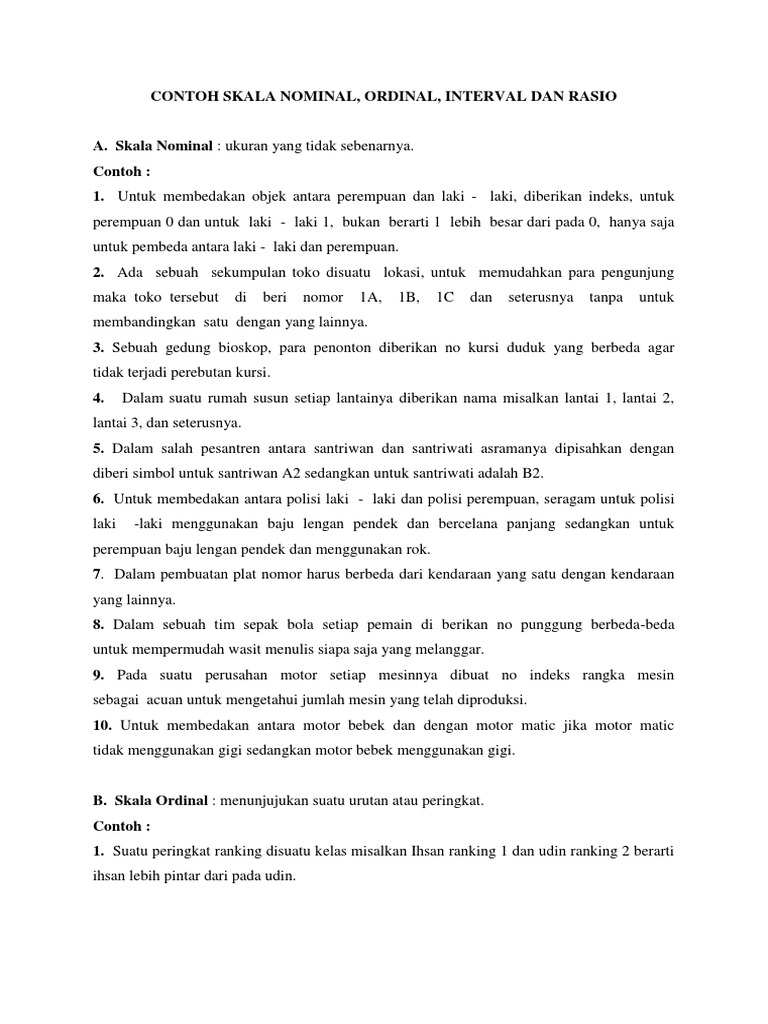 Contoh Skala Nominal | PDF
