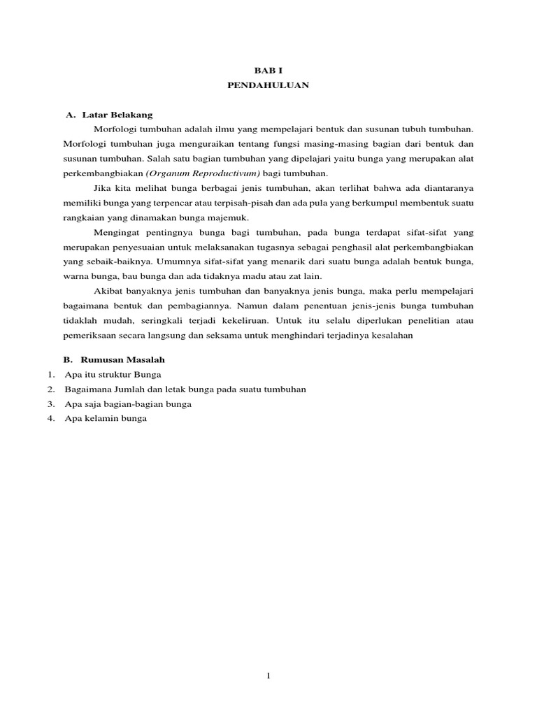 Struktur dan Kelamin Bunga | PDF