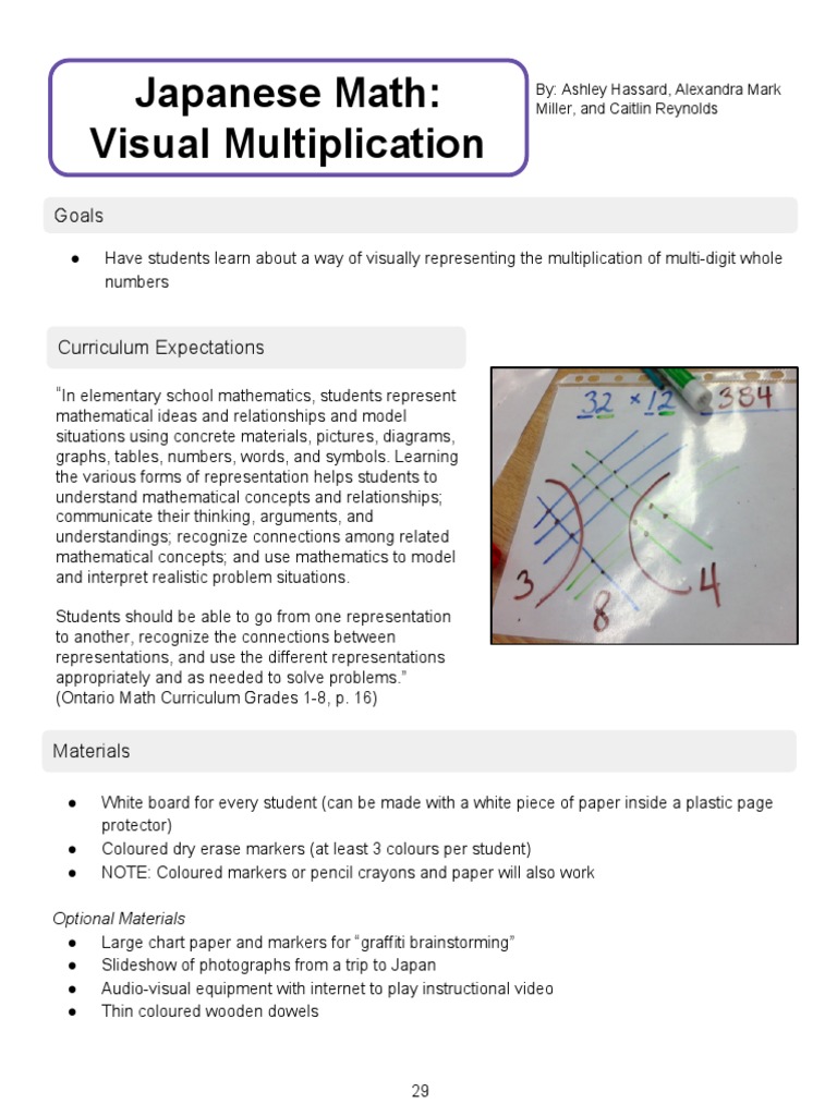 Japanese - Math - Visual - Line Multiplication | PDF | Teaching ...